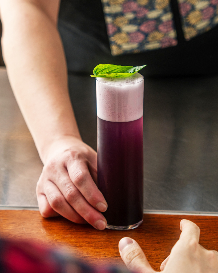 Blueberry Basil Fizz